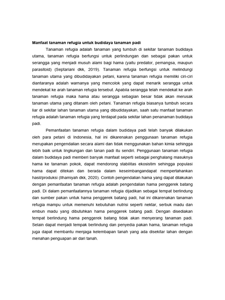 Manfaat Tanaman Refugia Untuk Budidaya Tanaman Padi | PDF | Teknologi ...