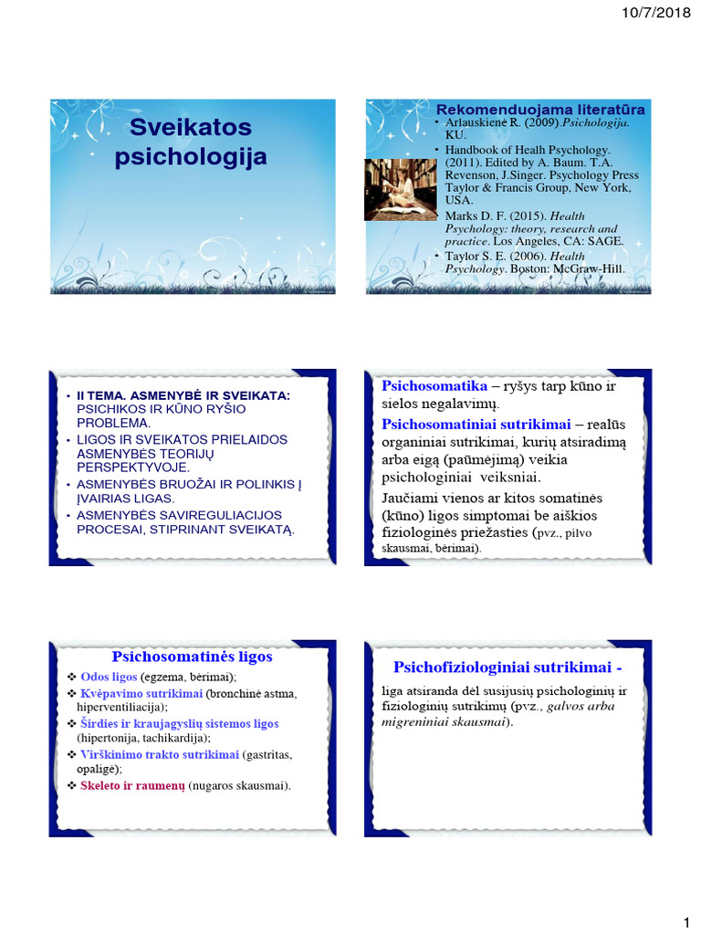 SVEIKATOS - PSICHOLOGIJA - 1 (1) PPT | PDF