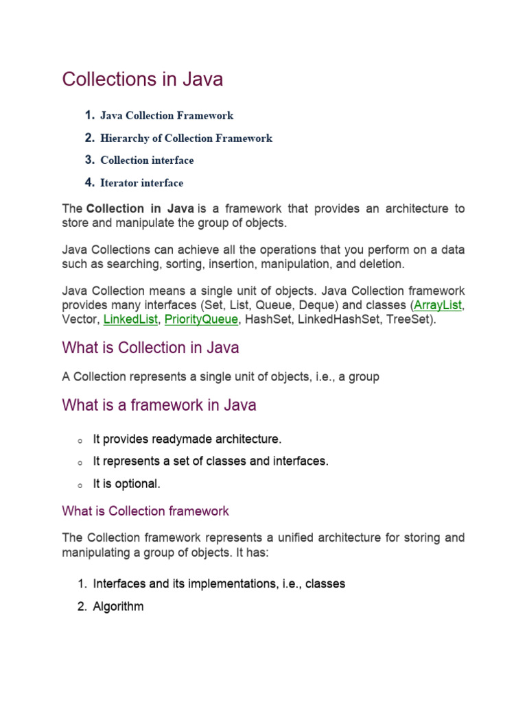 Collection in Java | Download Free PDF | Object Oriented Programming | Object (Computer Science)