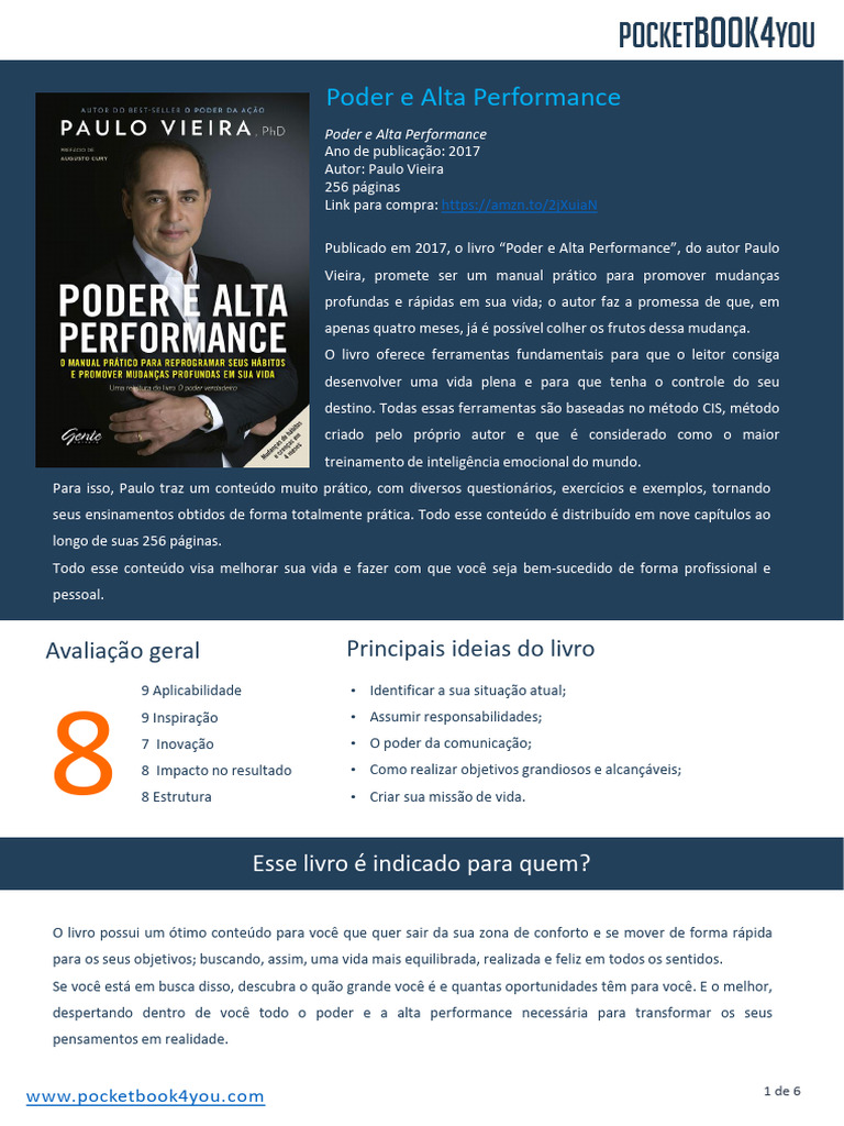 Poder e Alta Performance - Paulo Vieira | PDF | Pensamento | Aprendizado