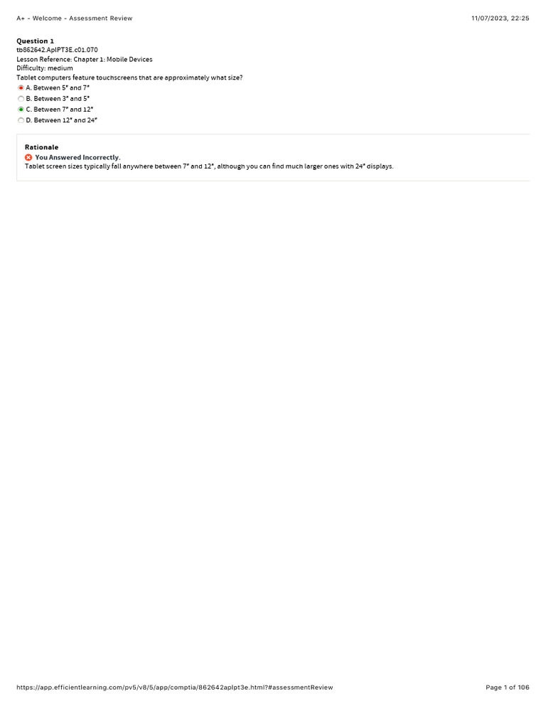 A+ - Welcome - Assessment Review 1 | PDF | Liquid Crystal Display ...