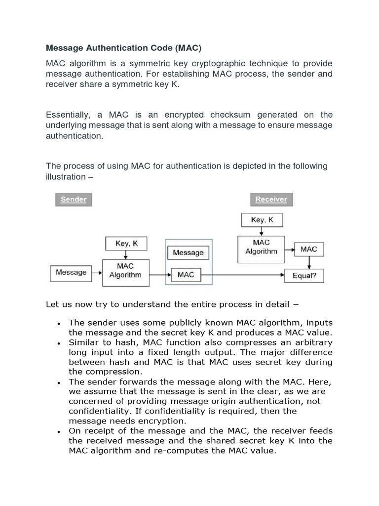 Message Authentication Code Pdf Public Key Cryptography Cryptography