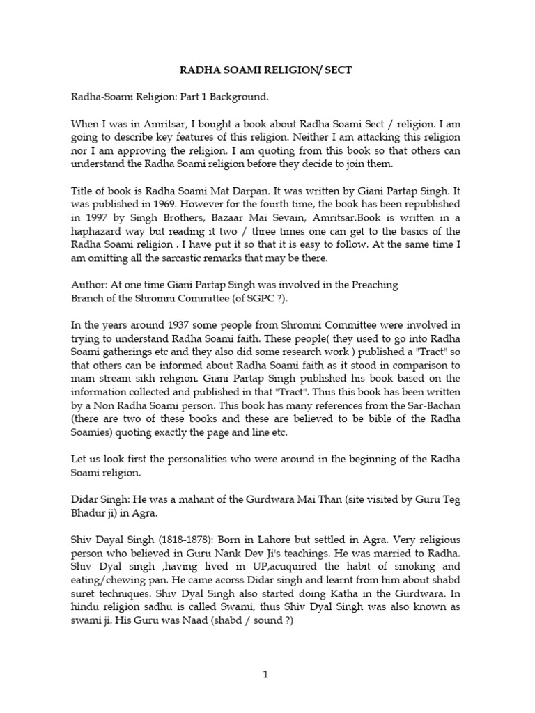 Radha Soami Religion-Sect | PDF | Spirituality | Shabda