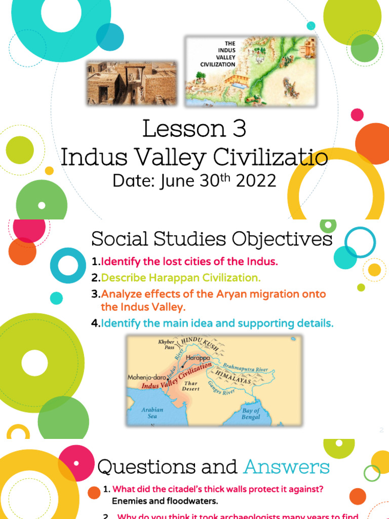 6th Grade Social Studies Lesson 3 Indus Valley Civilization June 30th ...