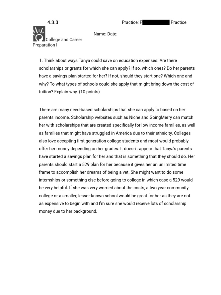 4.3.3 Practice - Planning To Pay (Practice) | PDF | Copyright