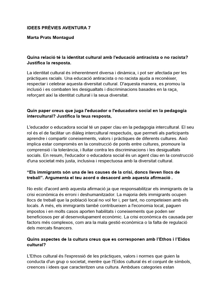 Idees Prèvies 7 | PDF