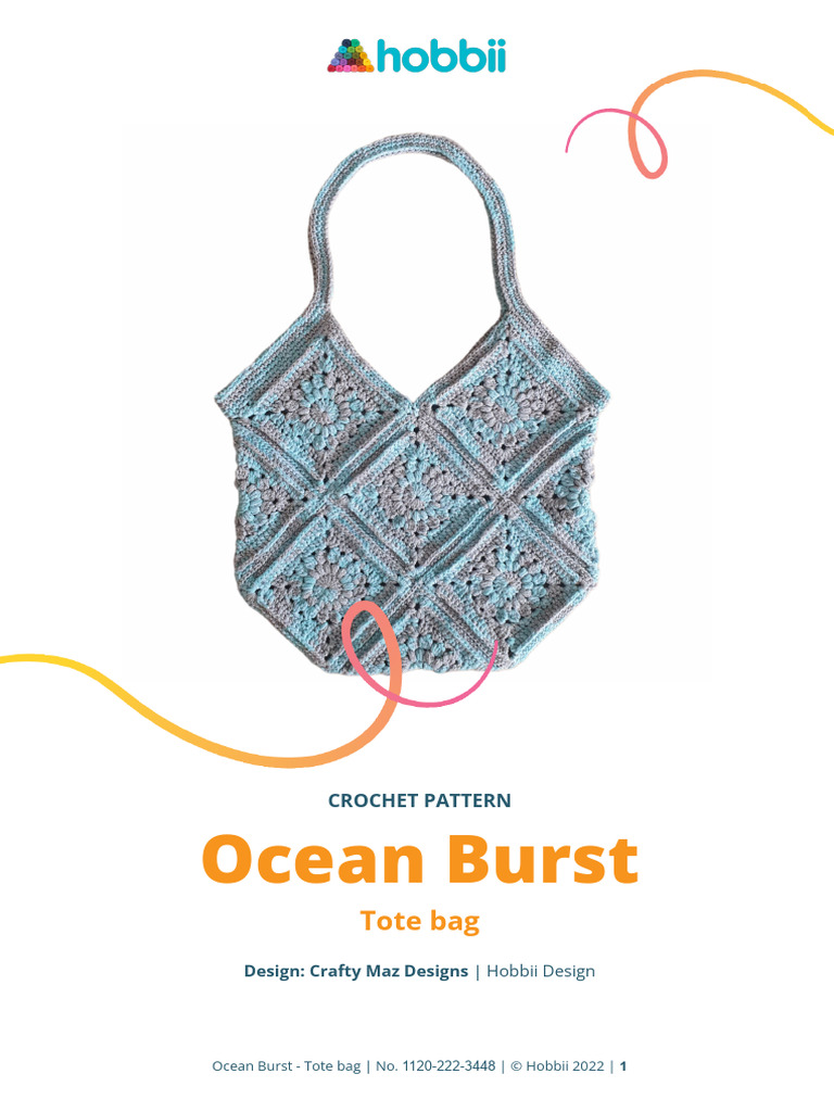 Ocean Burst Tote Bag Us | PDF | Crochet | Textile Arts
