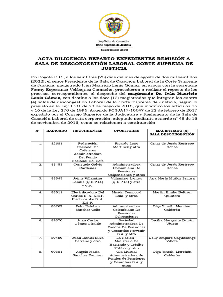 Acta Ivan Mauricio Lenis Gomez | PDF | Colombia | Comunidad andina