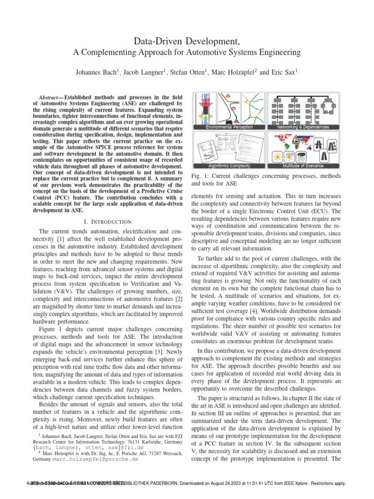 Data-Driven Development A Complementing Approach For Automotive Systems Engineering | PDF ...