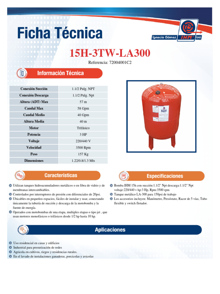 FichaTecnica Hidroflo Hidroflo - No - Preensamblado 72004001C2 | PDF ...