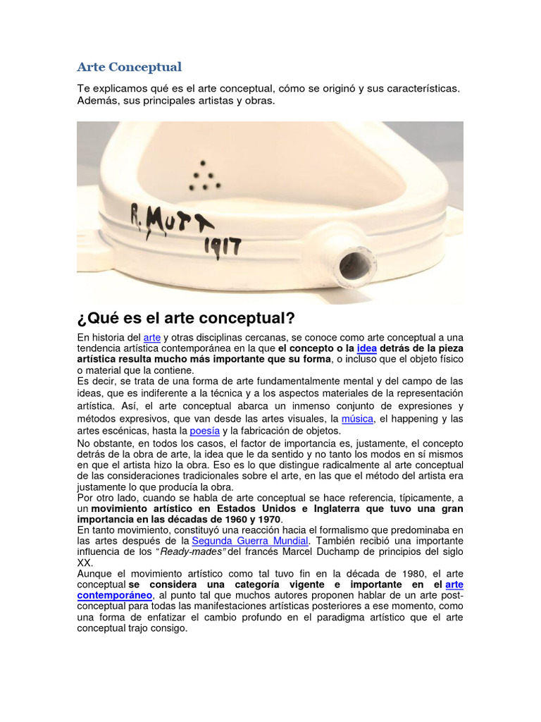 Arte Conceptual | PDF | Las artes | Estética