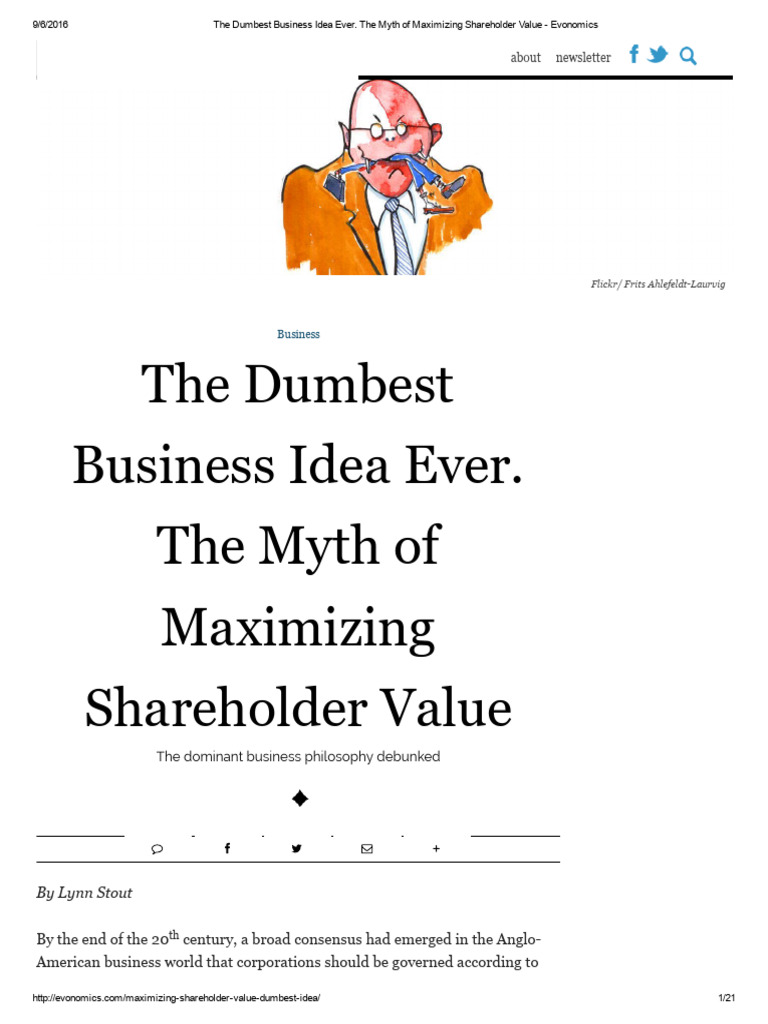 Rethinking Shareholder Value | PDF | Shareholder Value | Stocks