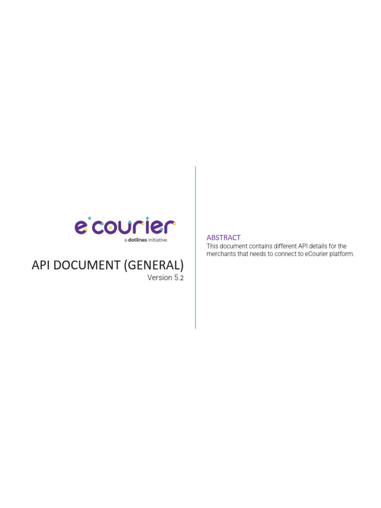 Ecourier Merchant API Document General v5.2 | PDF | Json | String (Computer Science)