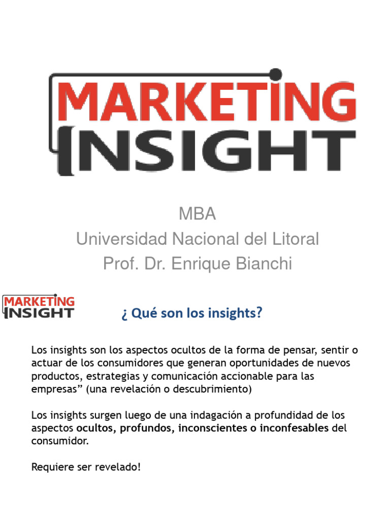 Insight Marketing UNL | PDF | Marketing | Producto (Negocio)