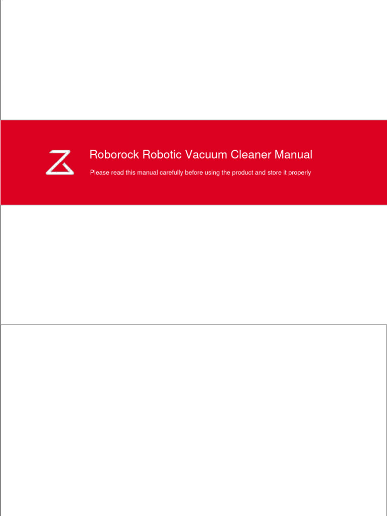 Roborock Robotic Vacuum Cleaner Manual: Please Read This Manual ...