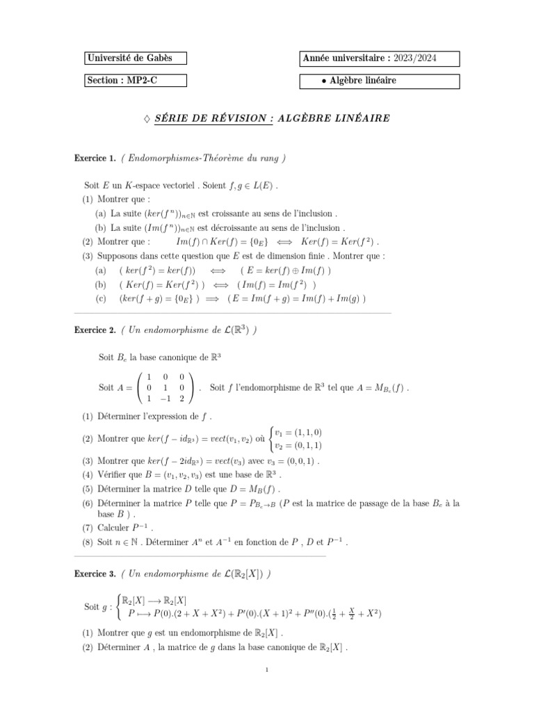 TD2 mp2 | PDF | Base (algèbre linéaire) | Algèbre générale