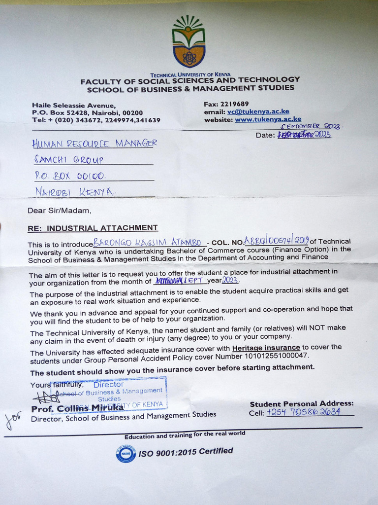 Attachment Letter | PDF