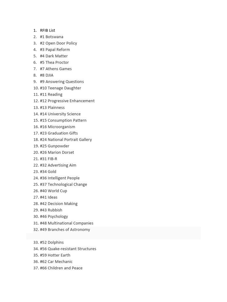RFIB List | PDF