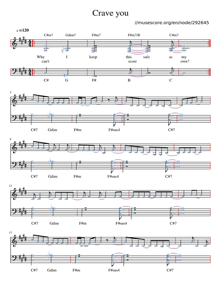 Crave You Sheet Music Arrangement | PDF
