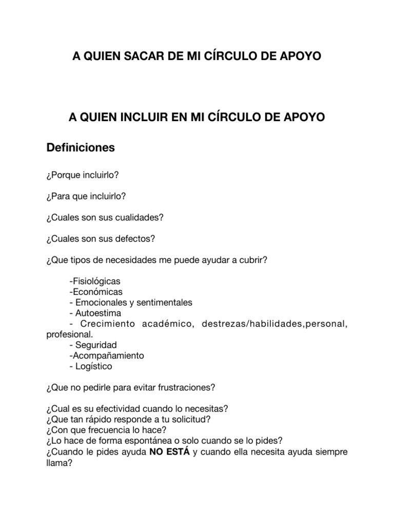 Circulo De Apoyo Pdf
