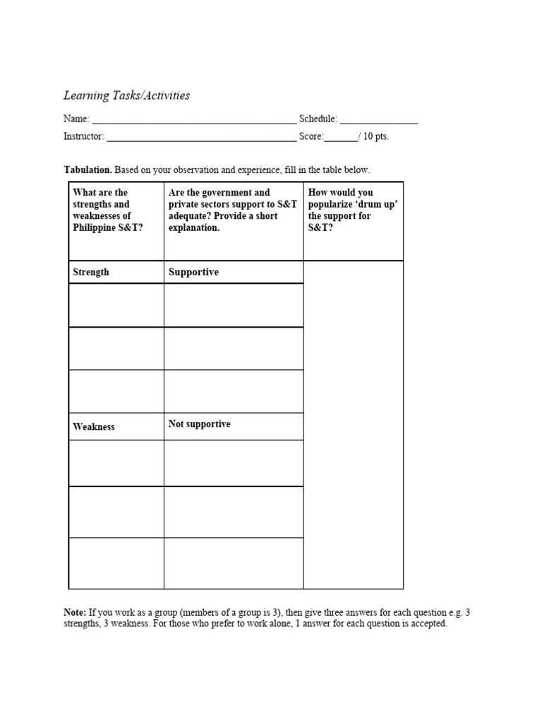 SCTS 11b Module 4 Learning Tasks 2023 | PDF