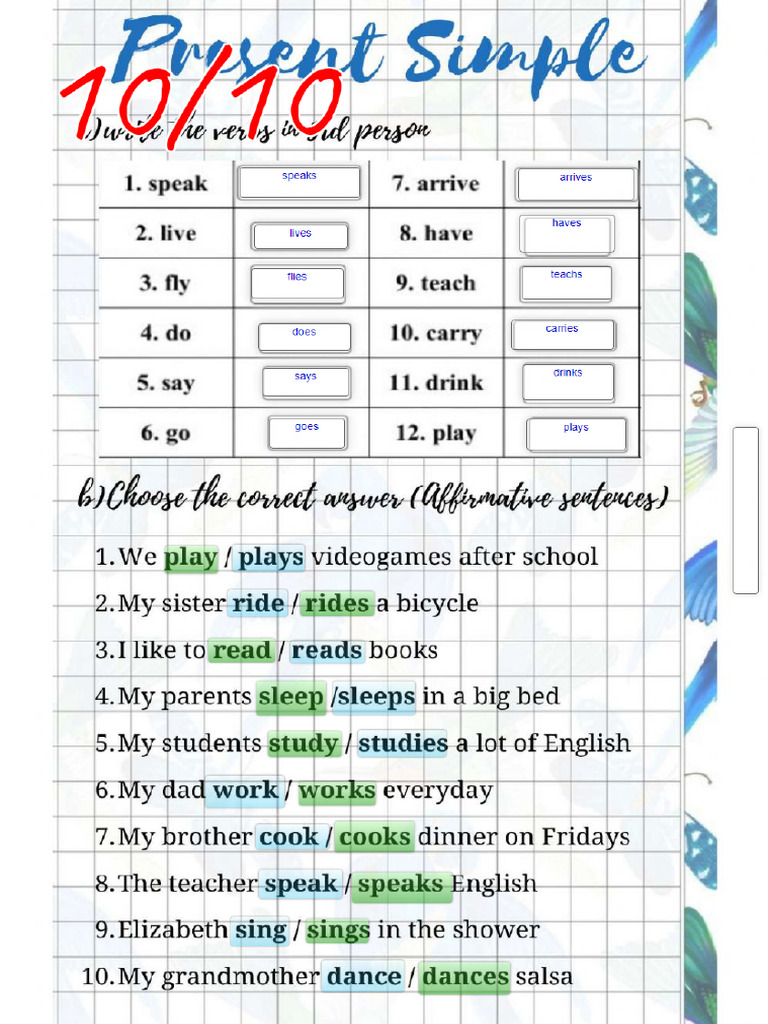 Present Simple Activity | PDF