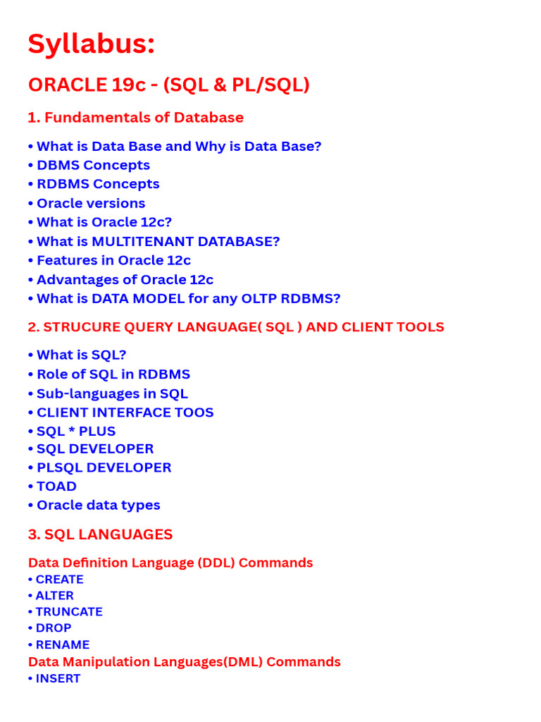 Syllabus | PDF | Pl/Sql | Database Index Syllabus | PDF | Pl/Sql | Database Index