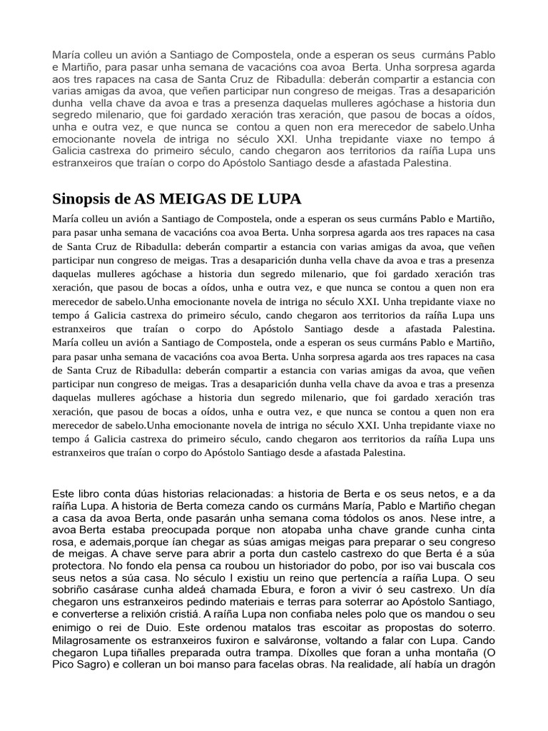 Resumen As Meigas de Lupa | PDF