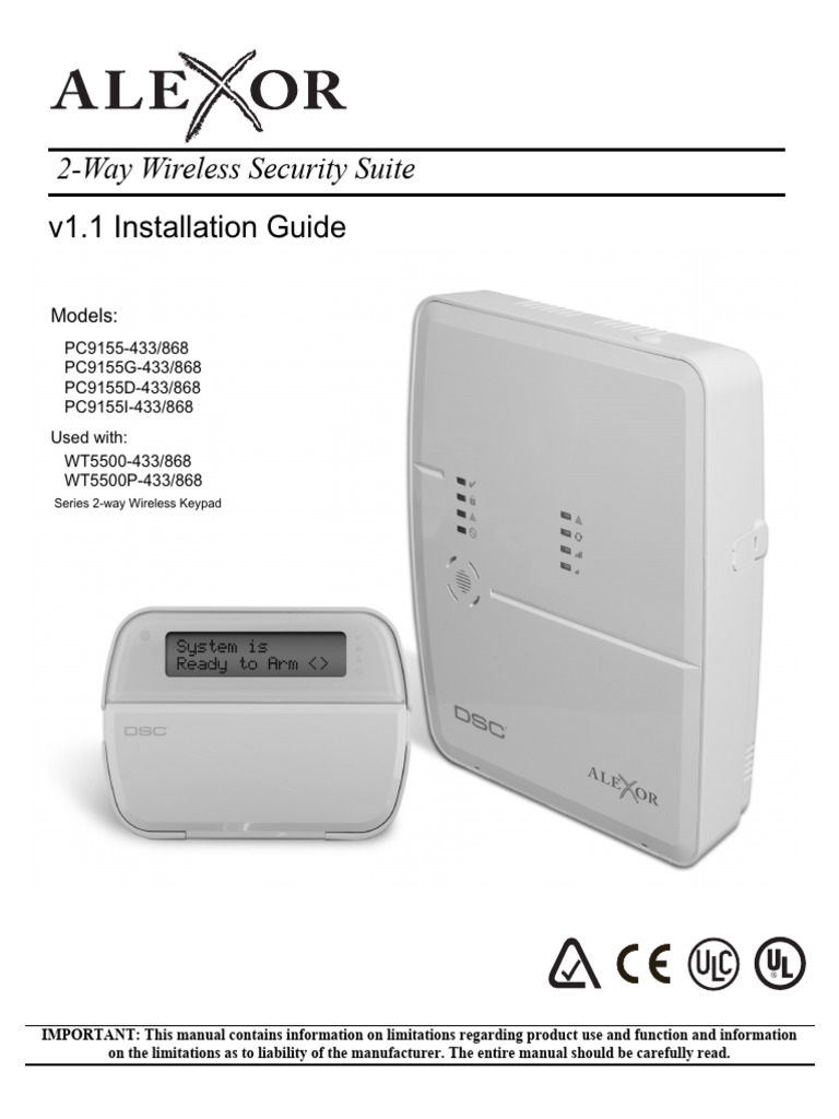DSC Alexor PC9155 V1 1 Installation Guide | PDF | Electrical Connector ...
