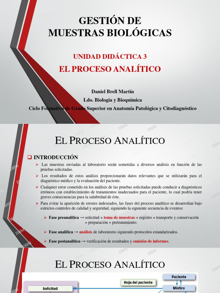 Unidad Didáctica 3 GMB - El Proceso Analítico | PDF | Laboratorios | Cáncer
