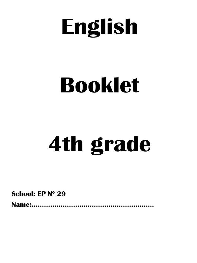 4th Grade English Booklet | PDF