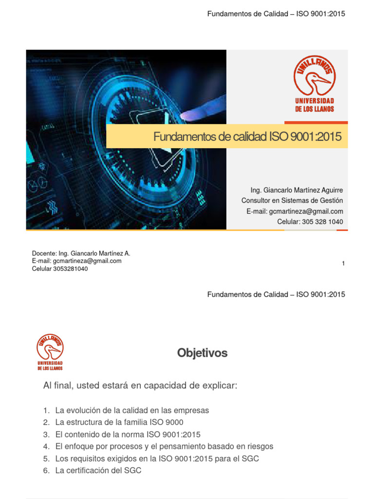 Fundamentos de Calidad ISO 9001 M1 Evolución de La Gestión de La Calidad Memorias | PDF ...