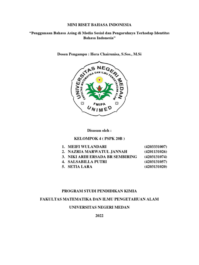 Mini Riset Bahasa Indonesia Kelompok 4 | PDF