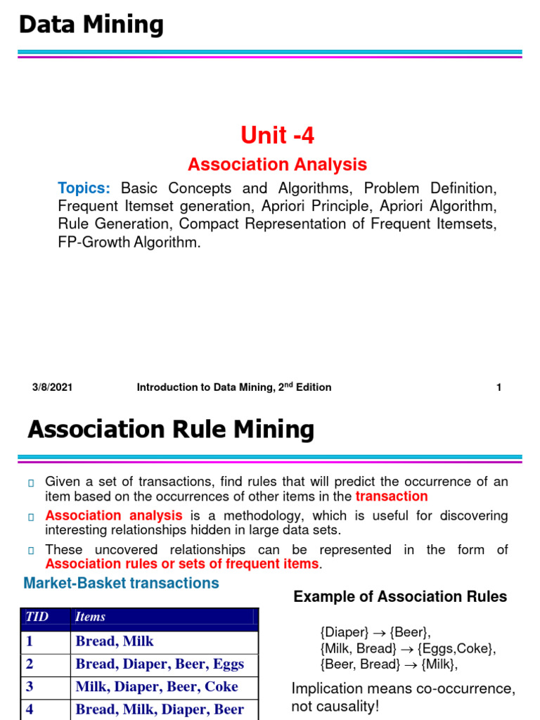 Unit 4 DWM by DR KSR Association - Analysis | PDF | Applied Mathematics | Algorithms And Data ...