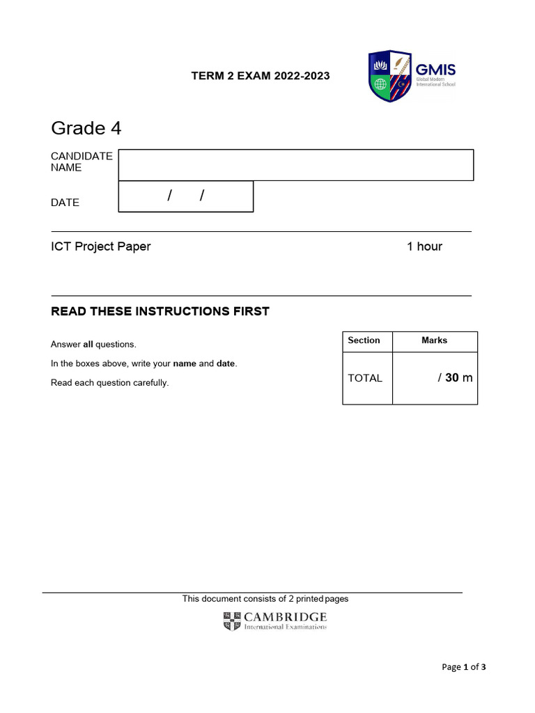 ICT Grade 4 | PDF