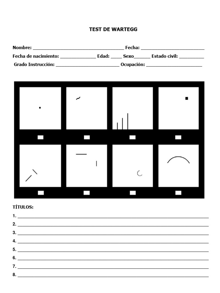 Test de Wartegg (Hoja de Aplicación) | PDF