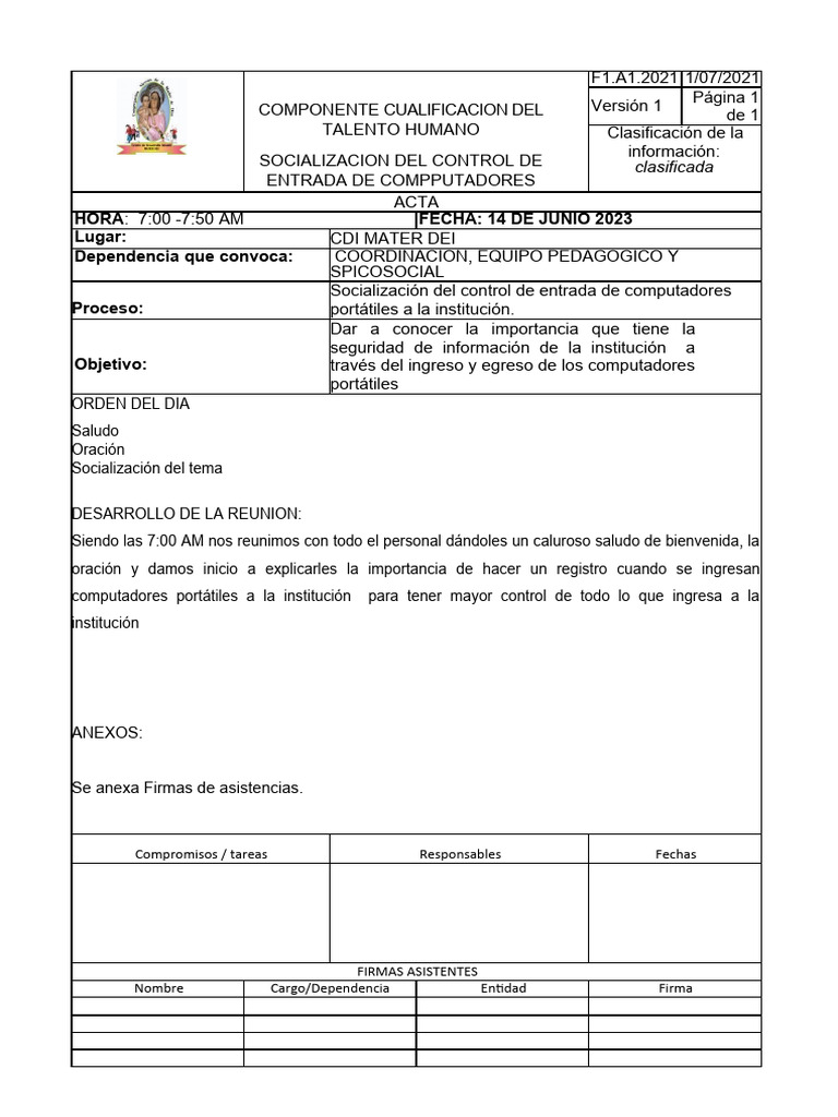 Modelo de Actas | PDF