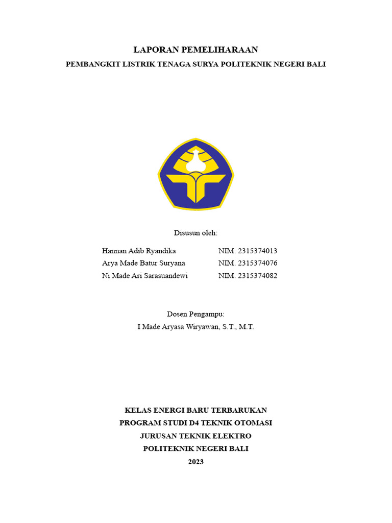 Laporan Pemeliharaan | PDF