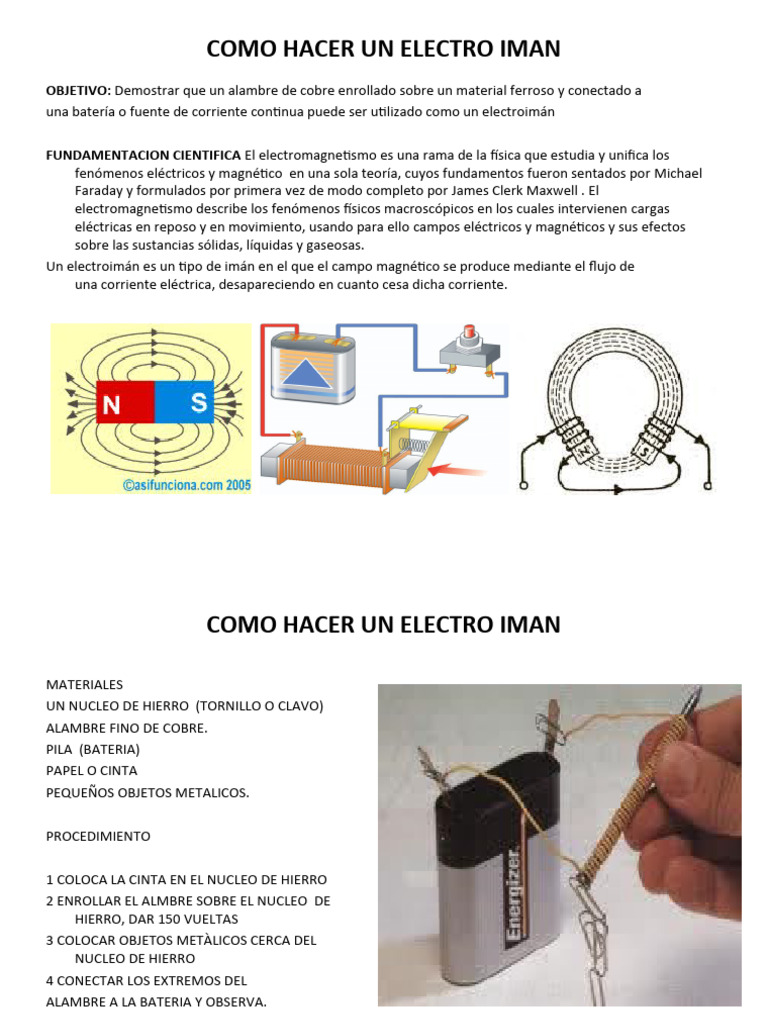 COMO HACER UN ELECTRO IMAN | PDF