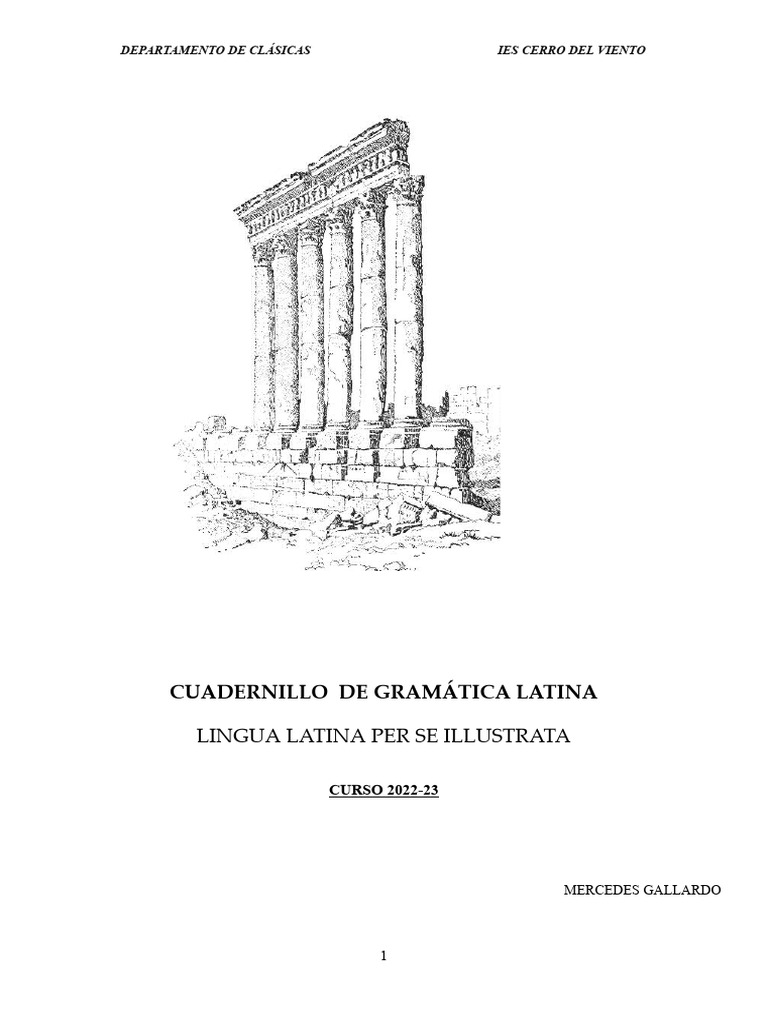 Cuadernillo Gramática Latina | PDF | Morfología | Sintaxis