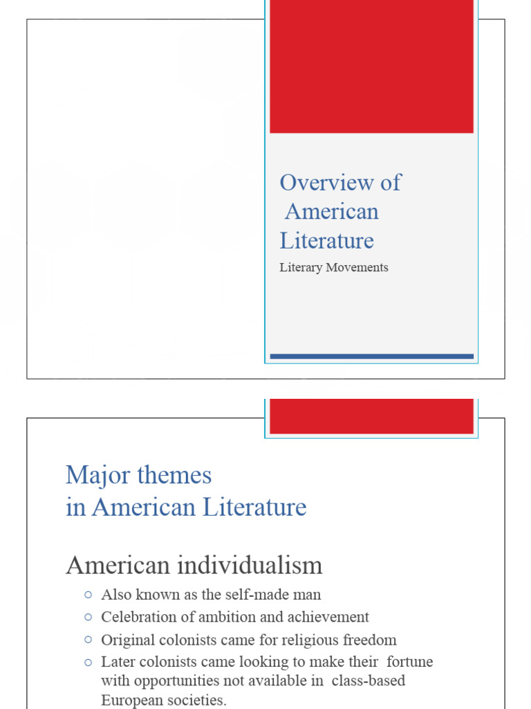 American Literature Literary Movements | PDF | Romanticism | Realism (Arts)