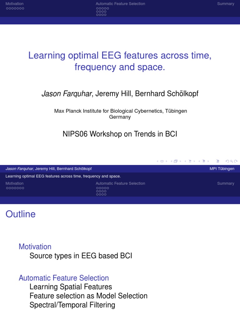 Learning Optimal EEG Features Across Time, Frequency and Space | PDF ...
