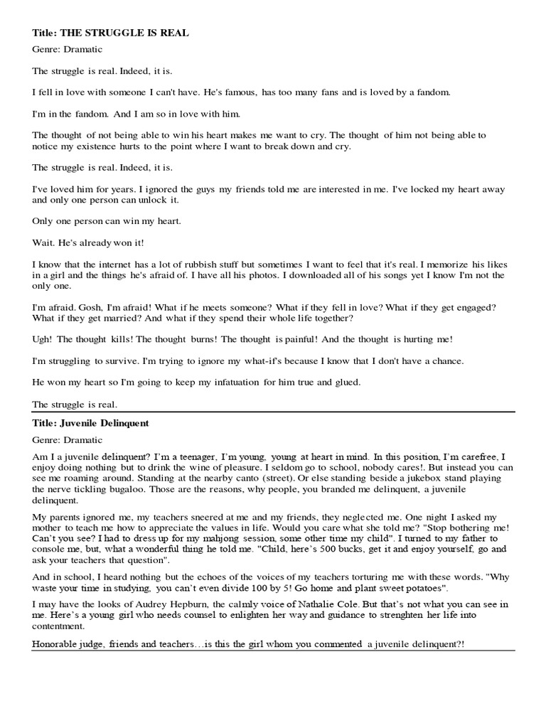 Oral Comm Declamation Pieces | PDF