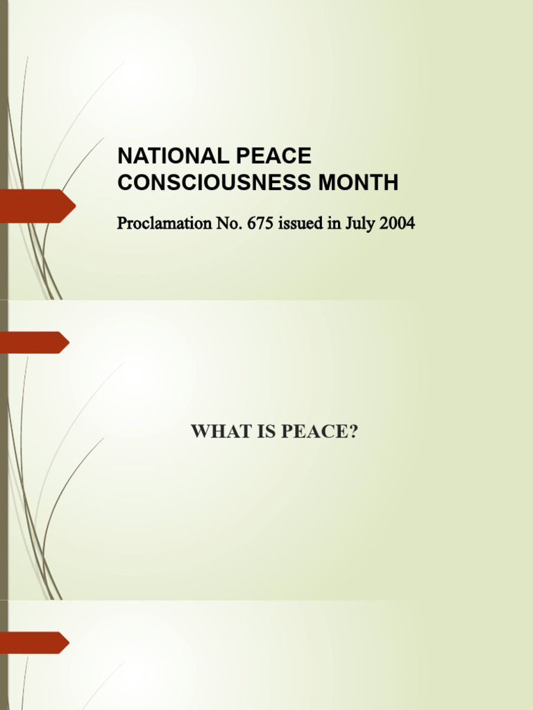 National Peace Consciousness Month | PDF | Peace | Government