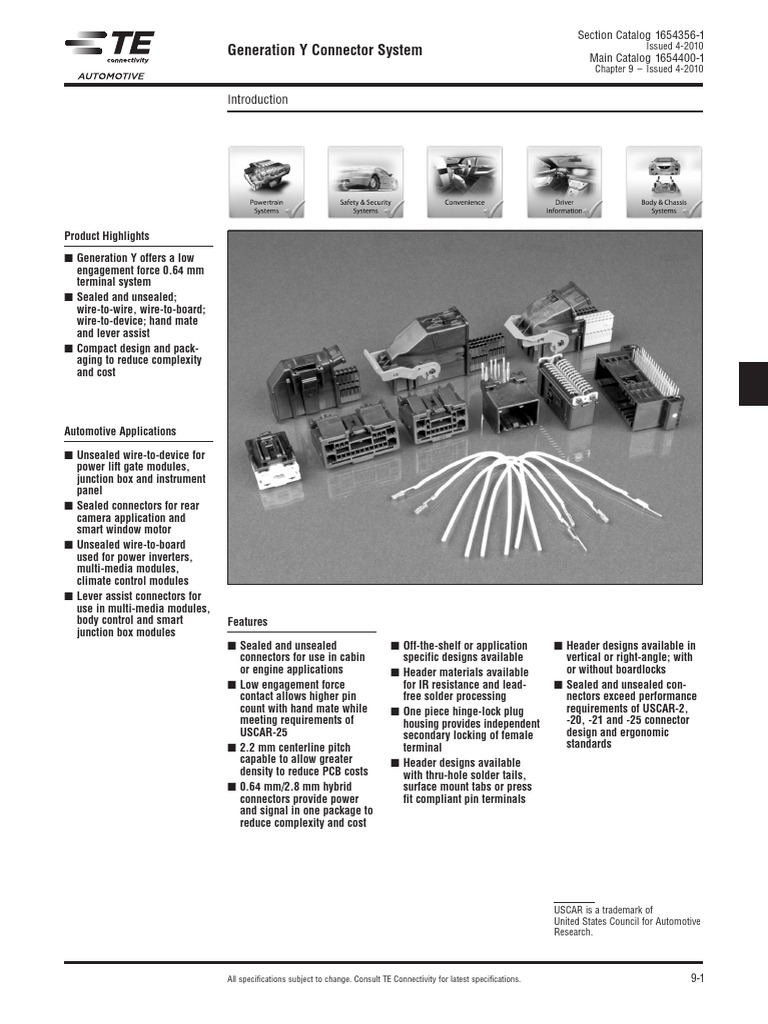 Generation Y Connector System Overview | PDF | Electrical Connector ...