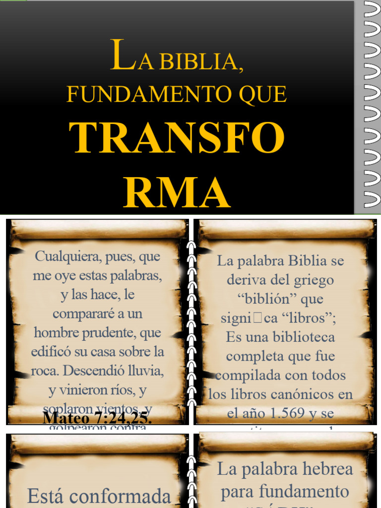 La Biblia, Fundamento Que Tranforma | PDF | Biblia | Libro de proverbios