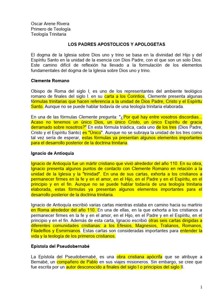 Padres Apologetas-Tri | PDF | Trinidad | espíritu Santo