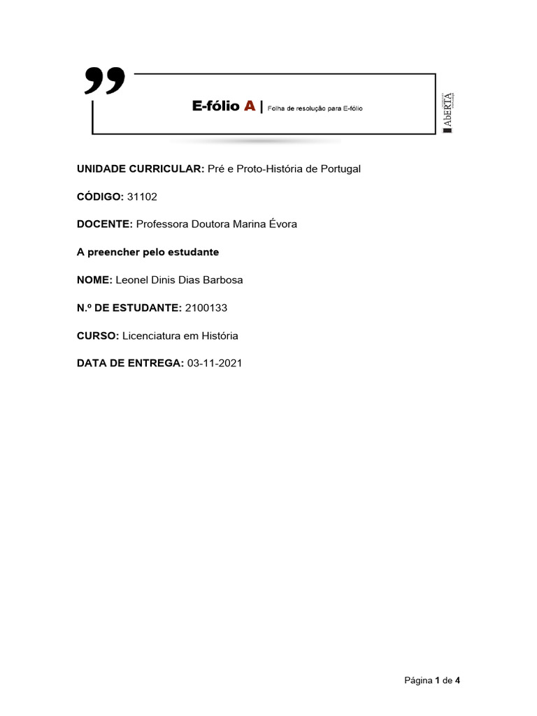 Pré e proto História de Portugal | PDF | Portugal | Arqueologia