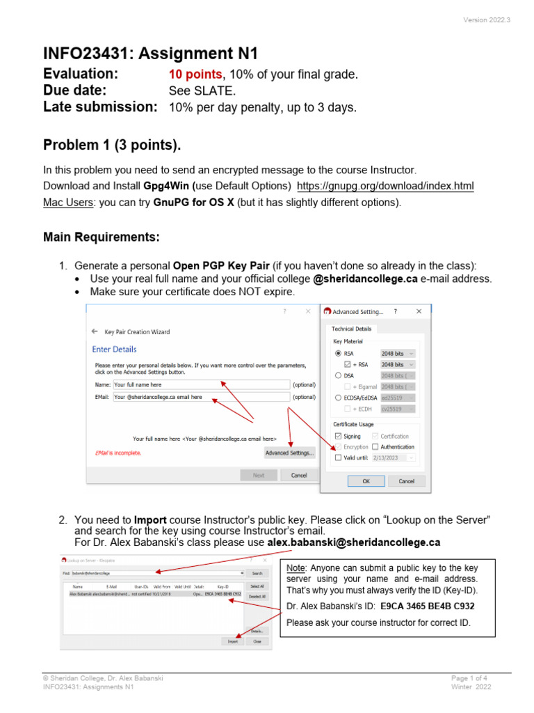 Assignment 1 | PDF | Encryption | Public Key Cryptography