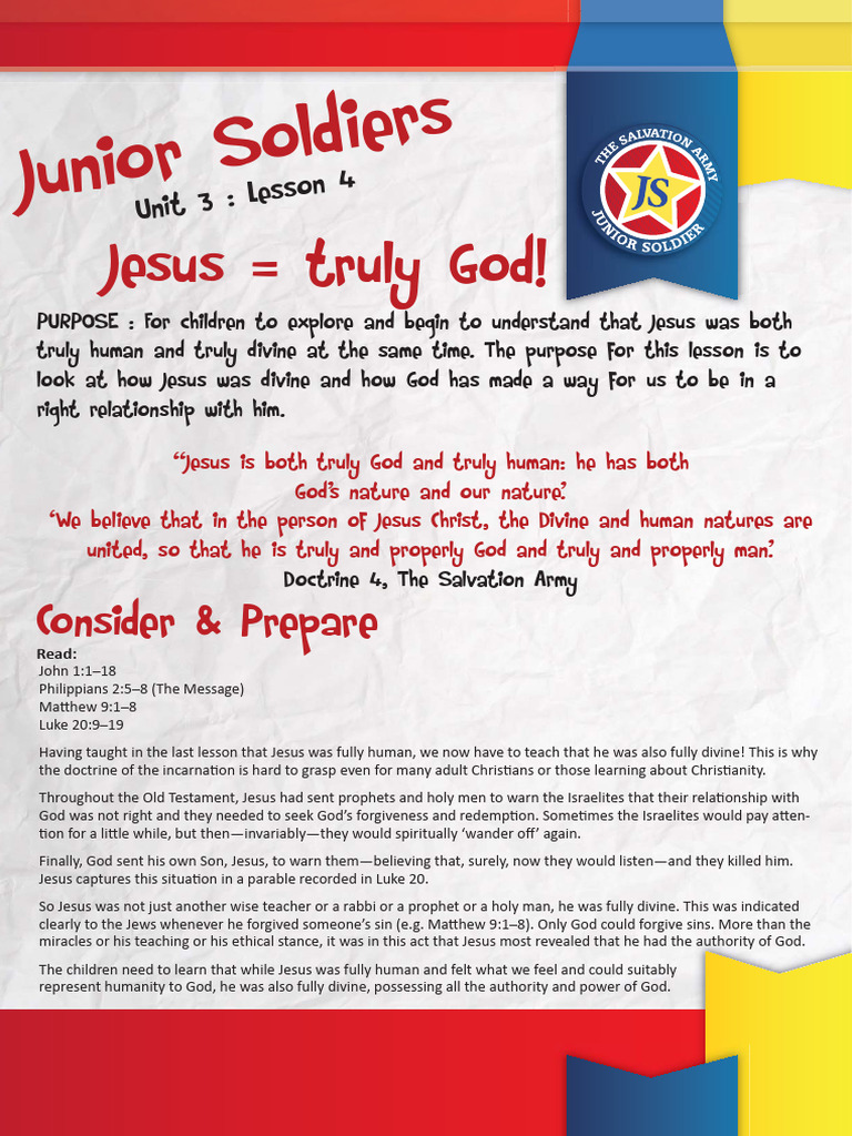 Lesson 4 Jesus Truly God | PDF | Jesus | Divinity